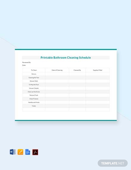 10+ Bathroom Cleaning Schedule Templates - Google Docs, Google Sheets ...