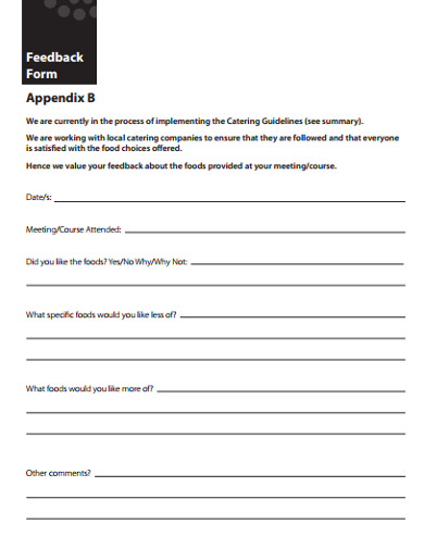 5+ Catering Feedback Form Templates - PDF