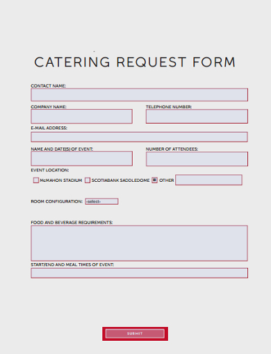 7+ Best Catering Inquiry Form Templates - PDF