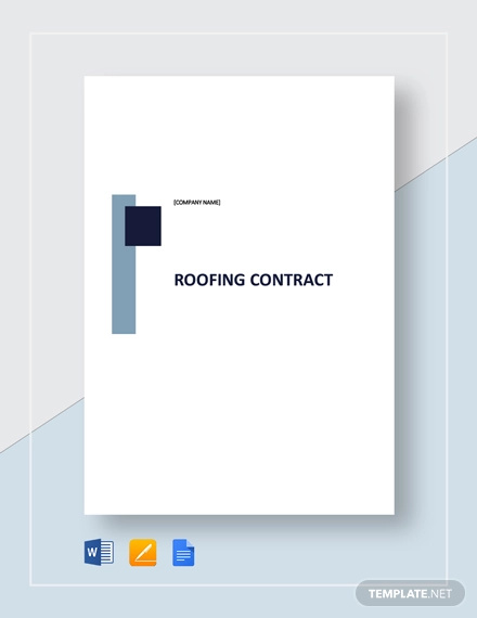 FREE 15+ Roofing Contract Templates in MS Word | PDF | Google Docs | Pages