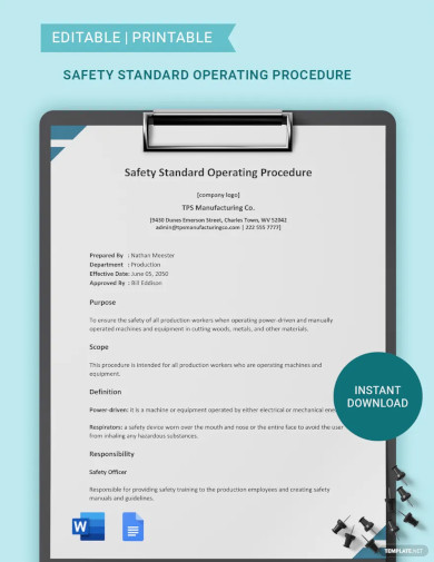 25+ Standard Operating Procedure Example Templates - Google Docs, MS ...