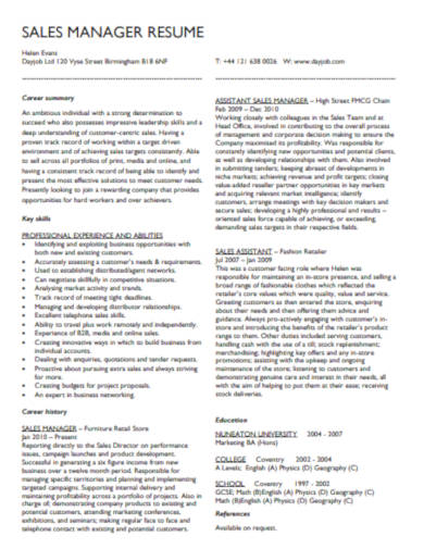 9+ Sales Manager Resume Templates - PDF, Word, AI, InDesign, PSD, Publisher