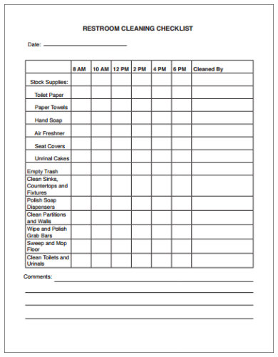 10 Bathroom Cleaning Schedule Templates Google Docs Google Sheets MS Excel MS Word 