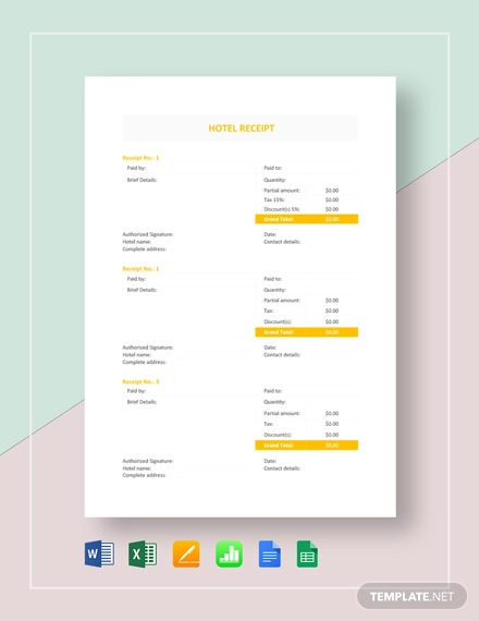 22+ Hotel Receipt Templates - PDF, DOC, Excel