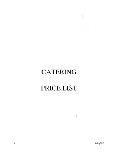 13+ Catering Price List Templates - PDF