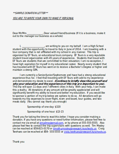 8+ Non-Profit Donation Letter Templates in Google Docs | Word | Pages | PDF