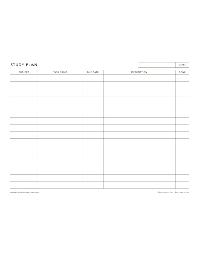 13+ Study Schedule Templates - Google Docs, Google Sheets, MS Excel, MS ...