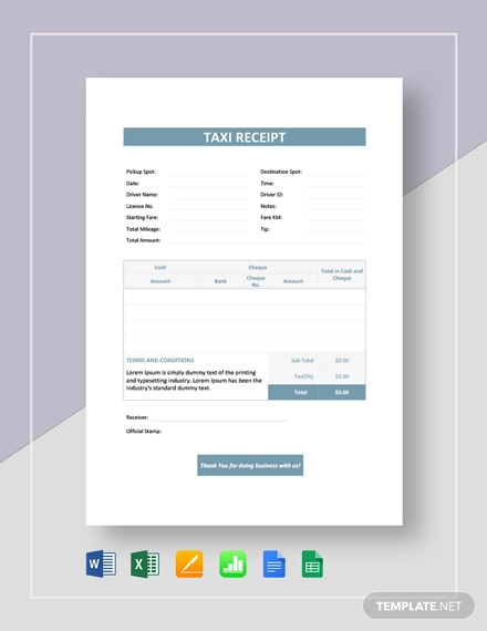 14+ Taxi Receipt Templates - DOC, PDF