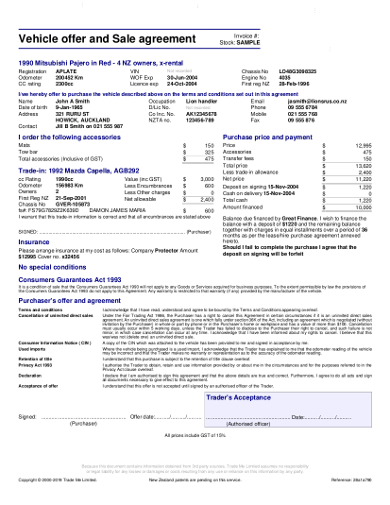 6+ Car Sale Agreement Templates in PDF | Word | Pages | Google Docs