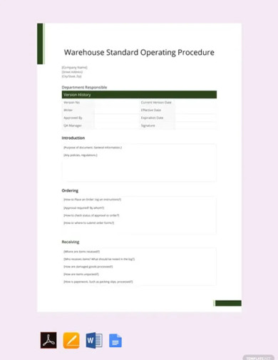 25+ Standard Operating Procedure Example Templates - Google Docs, MS ...