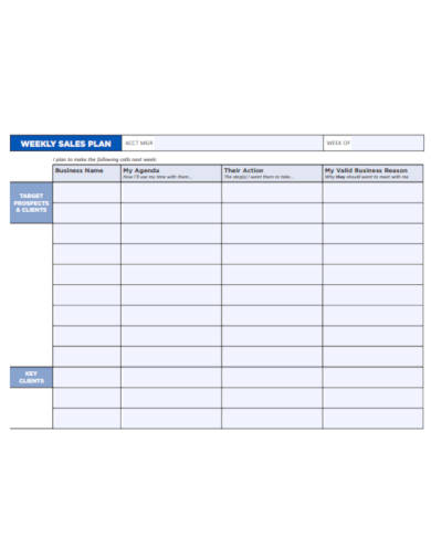 4 Weekly Sales Plan Templates PDF Word Pages Google Docs