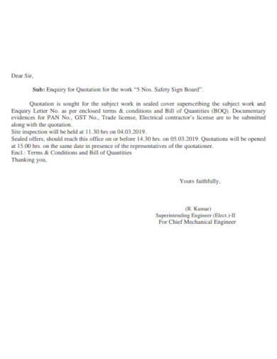 10+ Quotation Letter Templates in PDF | Word | Pages | Google Docs