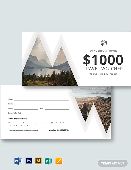 15 Travel Voucher Templates PSD MS Word Publisher Illustrator 