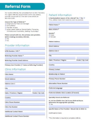 12+ Best Medical Referral Form Templates - PDF