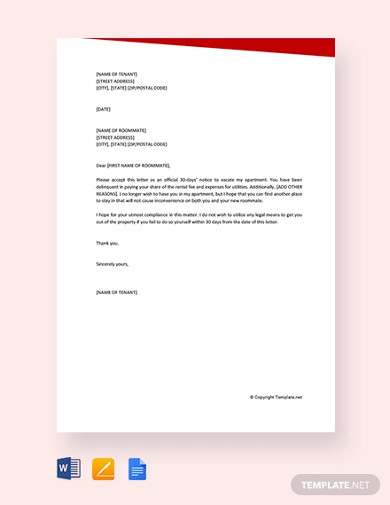8 Best 30 Day Notice To Tenants PDF Word Pages Google Docs Free Premium Templates