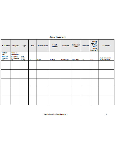 11+ Workshop Inventory Templates in PDF | DOC