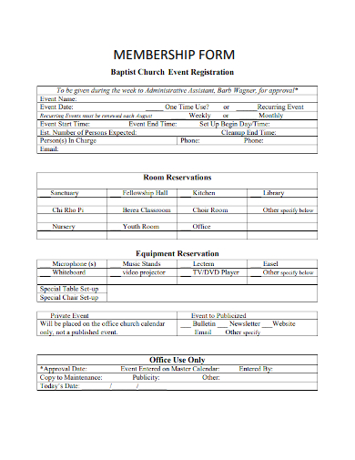 20+ Church Membership Form Templates in PDF | DOC