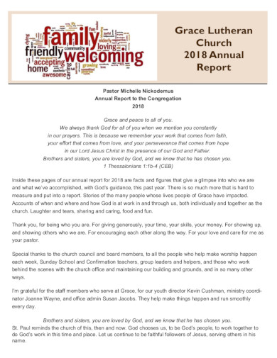 20 Church Annual Report Templates In PDF DOC XLS