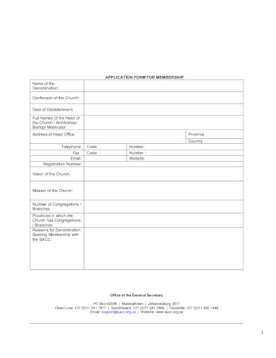 20+ Church Membership Form Templates in PDF | DOC