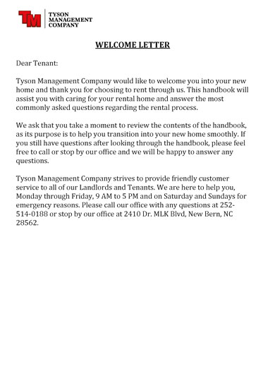 11+ Tenant Welcome Letter Templates - PDF