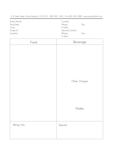 20 Banquet Event Order Templates In PDF DOC XLS