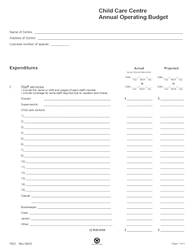 10+ Day Care Budget Templates - PDF