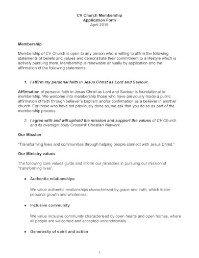 20+ Church Membership Form Templates in PDF | DOC