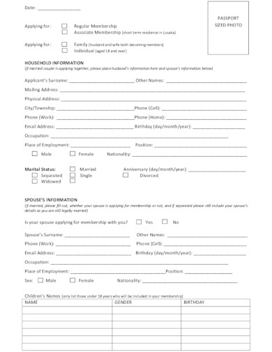 20+ Church Membership Form Templates in PDF | DOC