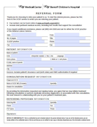 12+ Best Medical Referral Form Templates - PDF
