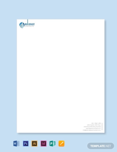 7+ FREE Construction Letterhead Templates - Word, Pages, AI, InDesign ...