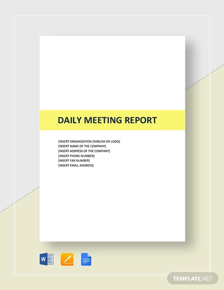 Meeting Report Template - 21+ Free Word, PDF Format Download