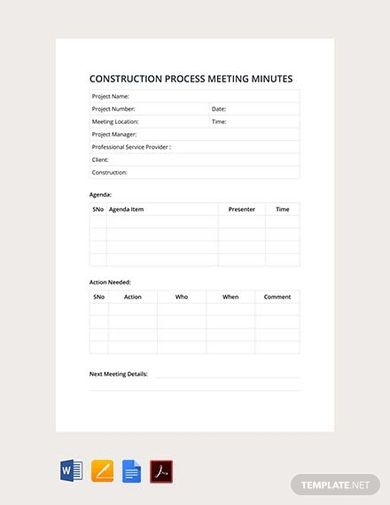 13+ FREE Construction Meeting Minutes Templates - Google Docs, Word, Pages