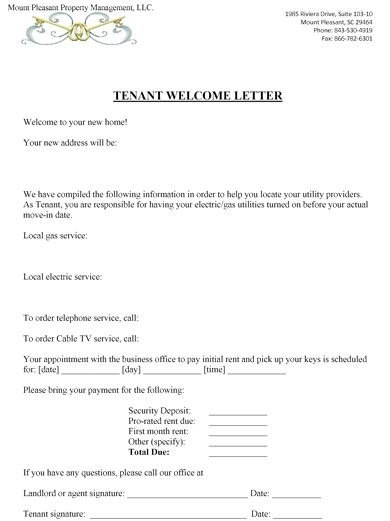 11+ Tenant Welcome Letter Templates - PDF