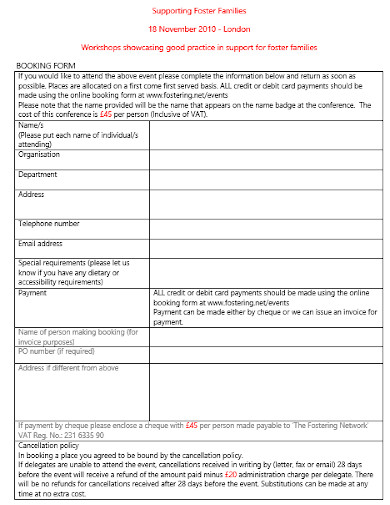 19+ Event Booking Form Templates in PDF | DOC