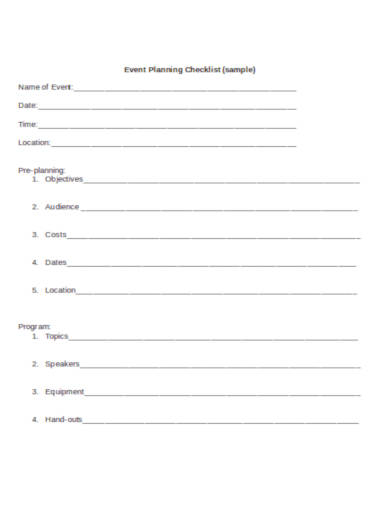 20+ Event Planning Checklist Templates in Google Docs | Word | Pages ...