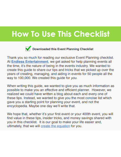 20+ Event Planning Checklist Templates in Google Docs | Word | Pages ...