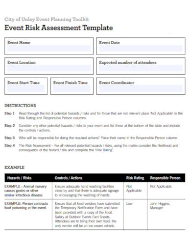 17+ Event Risk Assessment Templates in PDF | DOC