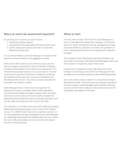 17+ Event Risk Assessment Templates in PDF | DOC