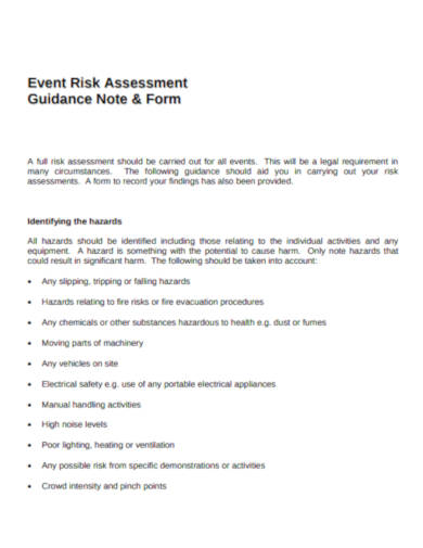 17+ Event Risk Assessment Templates in PDF | DOC