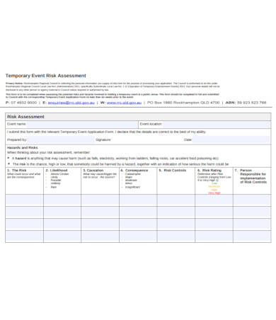 17+ Event Risk Assessment Templates in PDF | DOC