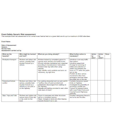 17+ Event Risk Assessment Templates in PDF | DOC