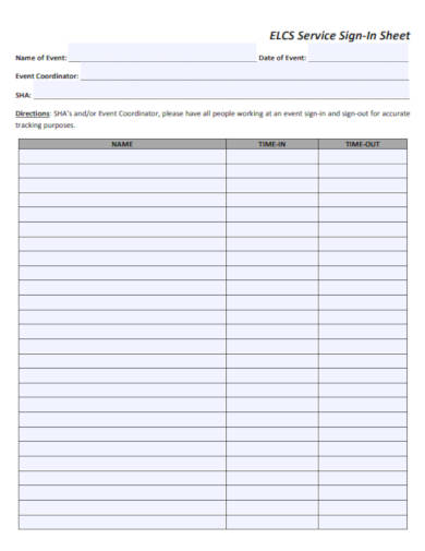 16+ Event Sign In Sheet Templates in Google Docs | Google Sheets | Word ...