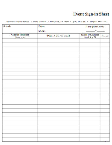 16+ Event Sign In Sheet Templates in Google Docs | Google Sheets | Word ...