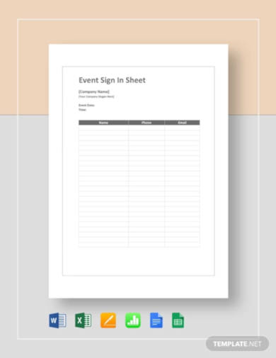 16+ Event Sign In Sheet Templates in Google Docs | Google Sheets | Word ...