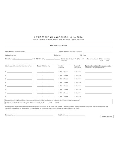 20+ Church Membership Form Templates in PDF | DOC