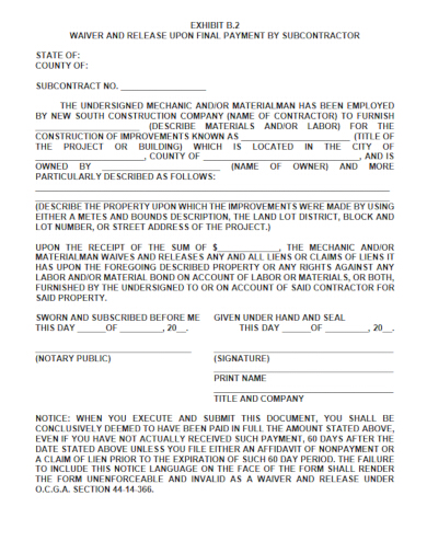 11+ Construction Release Form Templates - DOC, PDF