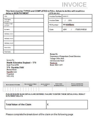 6+ Dental Invoice Templates - PDF, Word