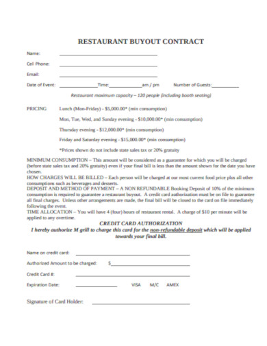 13+ Restaurant Contract Templates in Google Docs | Word | Pages | PDF