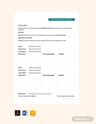 11 Church Meeting Minutes Templates In Google Docs Pages Word PDF