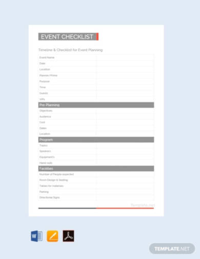 23+ Event Checklist Templates in Google Docs, | Word | Pages | PDF | XLS